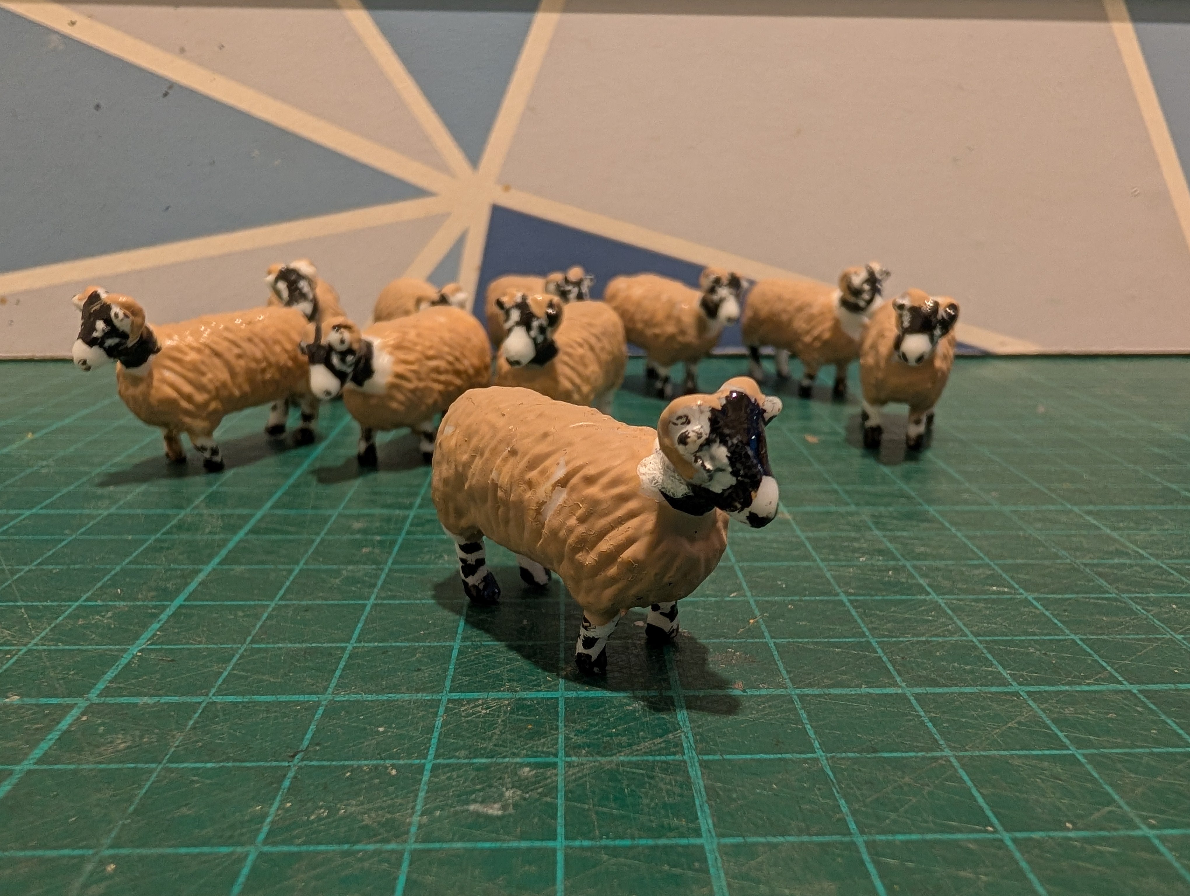 1:32 Swaledale Sheep - Pack of 10 - Hand Painted Resin Models ...